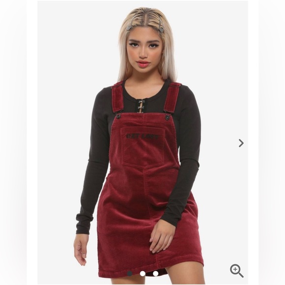 Hot Topic | Dresses | Hot Topic Burgundy Get Lost Corduroy Skirtall ...